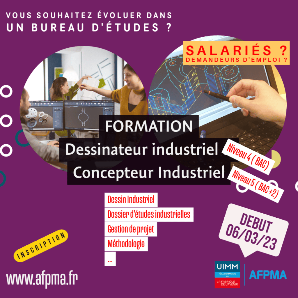 Formation Dessinateur & Concepteur Industrielle - AFPMA, pôle formation ...