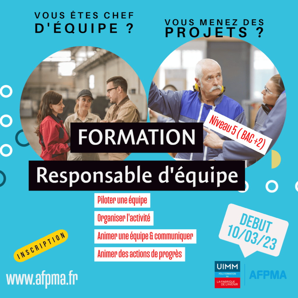 Formation Responsable d'équipe - AFPMA, pôle formation Ain Actus